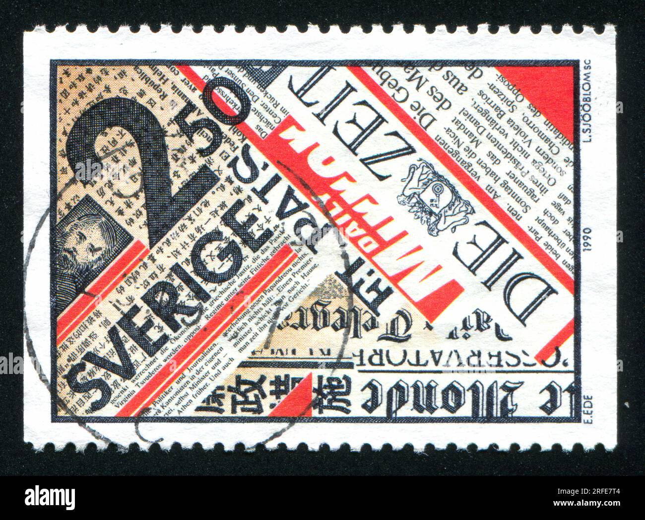 SWEDEN - CIRCA 1990: stamp printed by Sweden, shows newspaper, circa ...