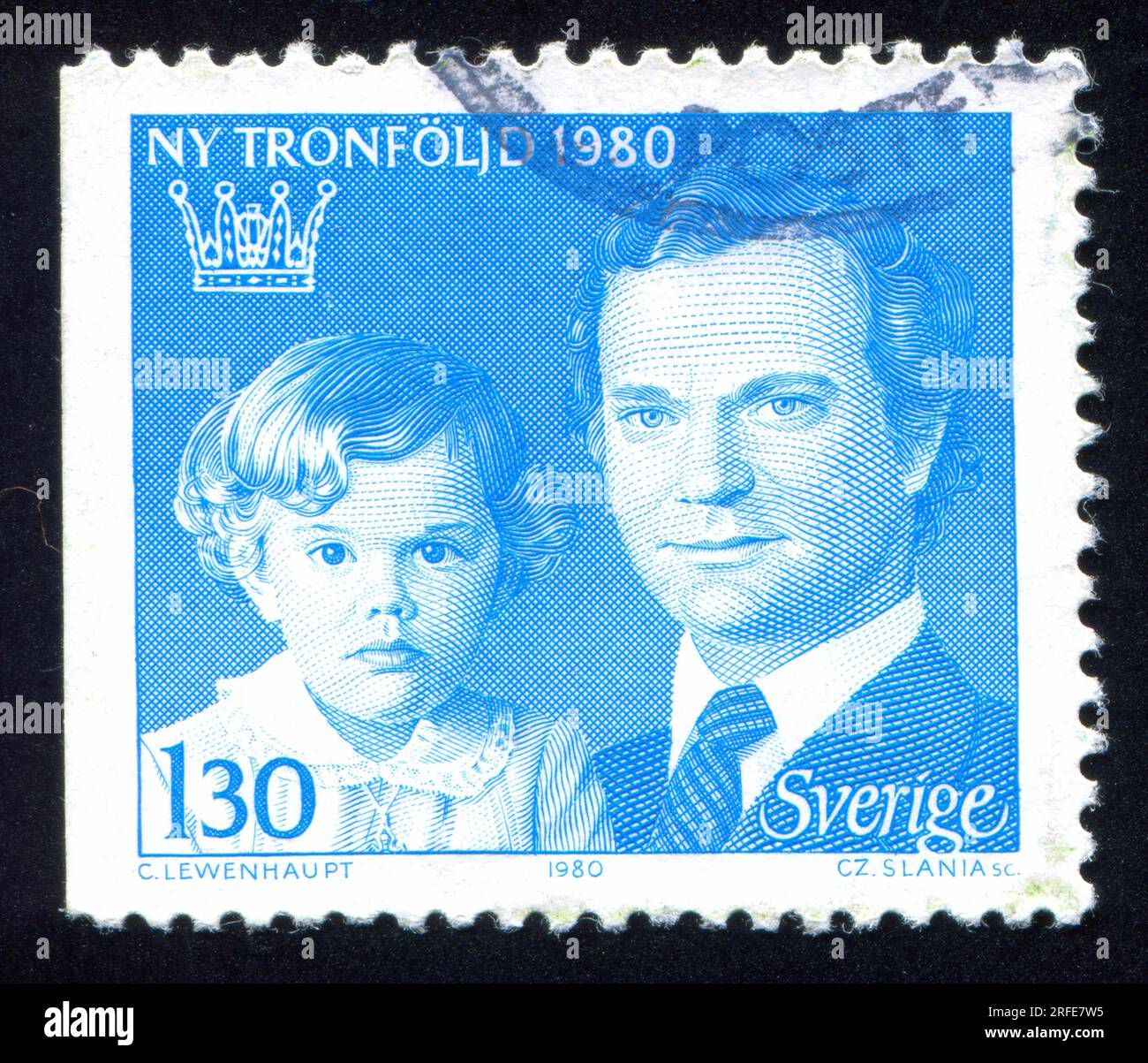 Sweden - CIRCA 1980: stamp printed by Sweden, shows Crown Princess ...