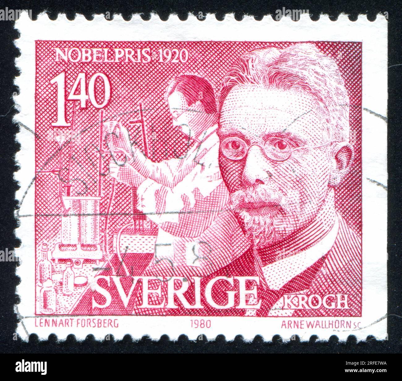SWEDEN - CIRCA 1980: stamp printed by Sweden, shows August Krogh ...