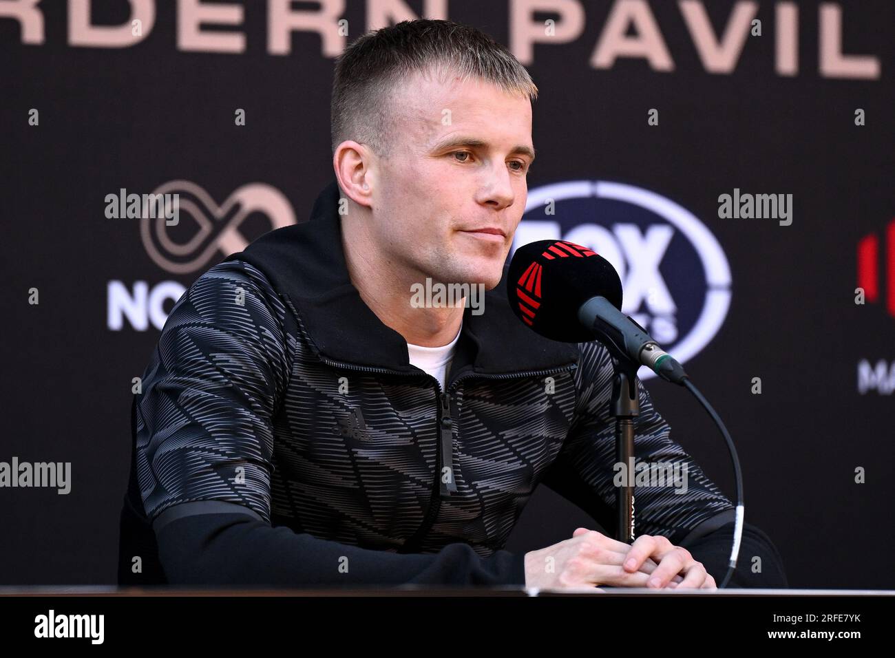 Sydney, Australia. 03rd Aug, 2023. Australian boxer Liam Wilson speaks ...