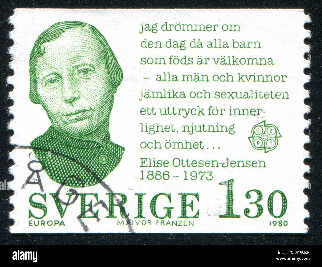 SWEDEN - CIRCA 1980: stamp printed by Sweden, shows Elise Ottesen ...