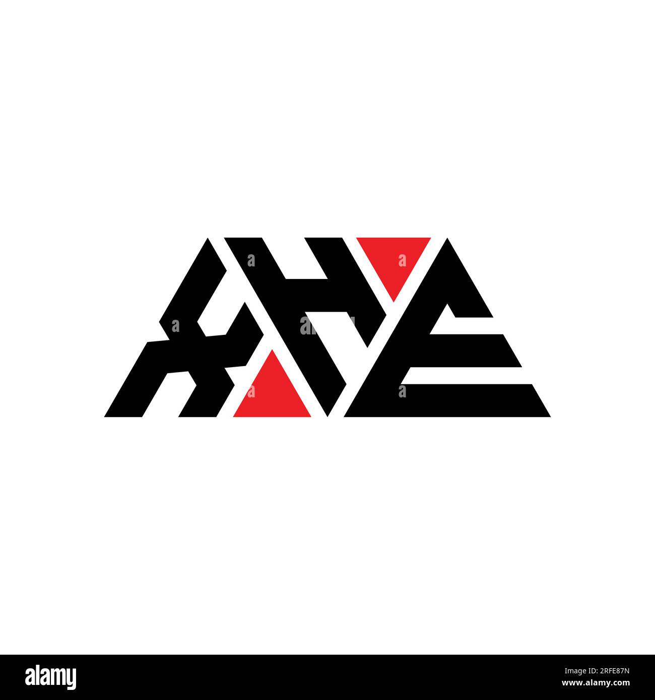 XHE triangle letter logo design with triangle shape. XHE triangle logo ...