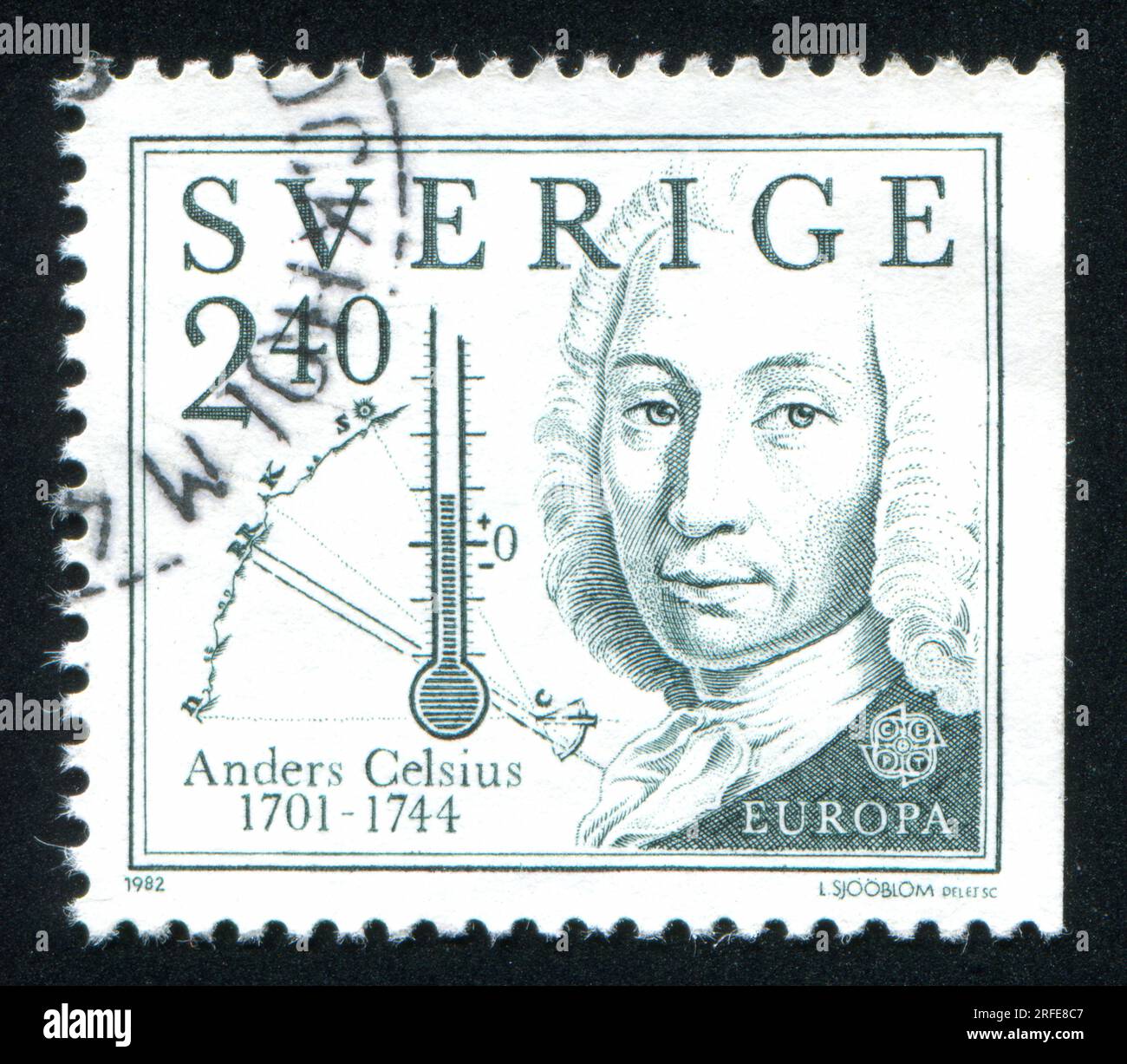 SWEDEN - CIRCA 1982: stamp printed by Sweden, shows Anders Celsius ...