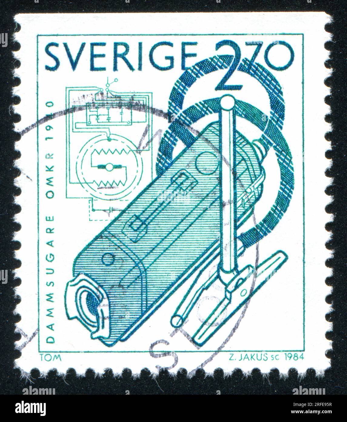 SWEDEN - CIRCA 1984: stamp printed by Sweden, shows Fan suction vacuum ...