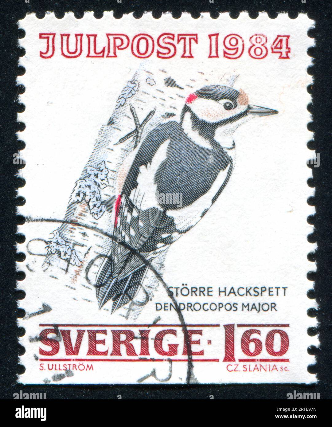 SWEDEN - CIRCA 1984: stamp printed by Sweden, shows Great Spotted ...