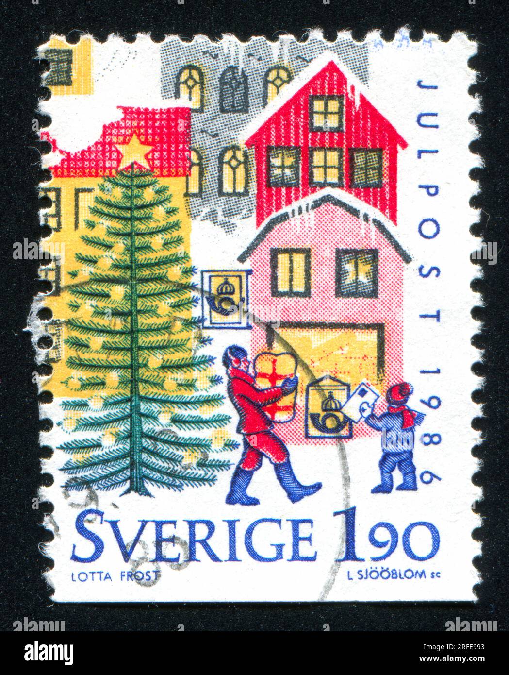 SWEDEN - CIRCA 1986: stamp printed by Sweden, shows Child mailing ...