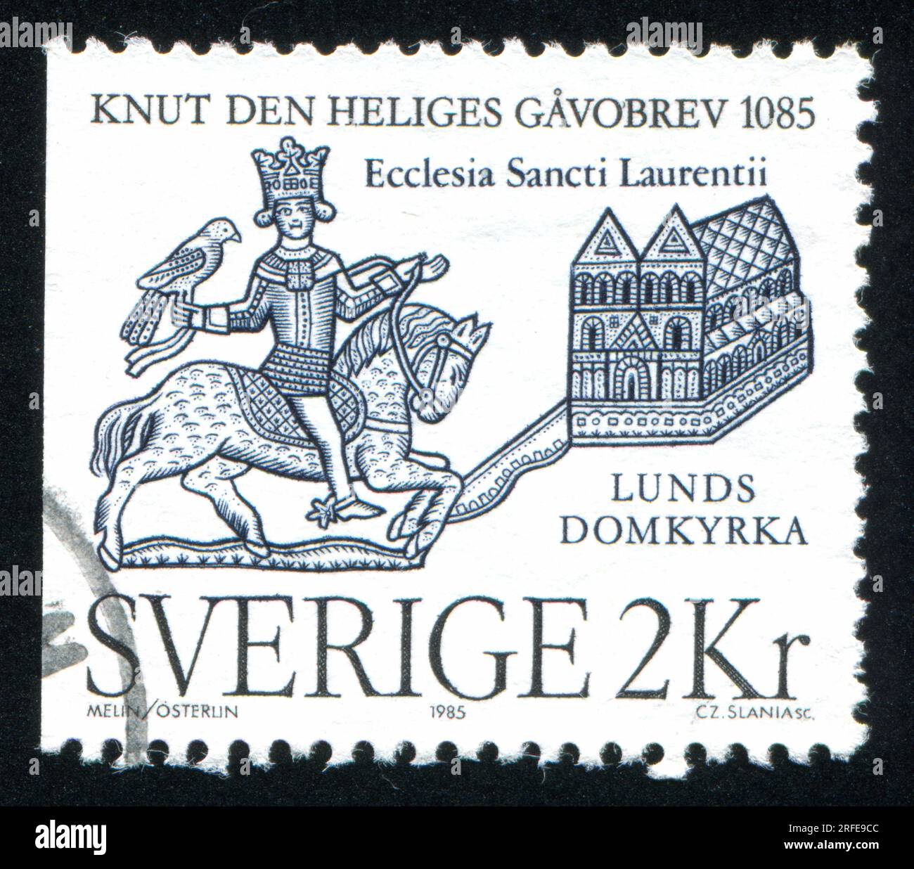 SWEDEN - CIRCA 1985: stamp printed by Sweden, shows Seal of St. Cnut ...