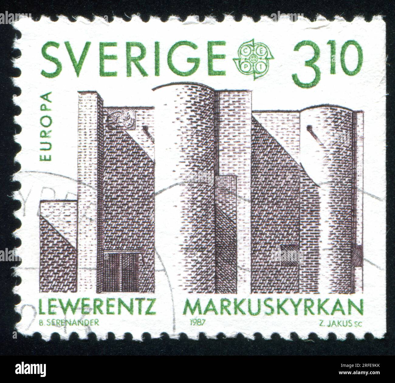 SWEDEN - CIRCA 1987: stamp printed by Sweden, shows Lewerentz Marcus ...