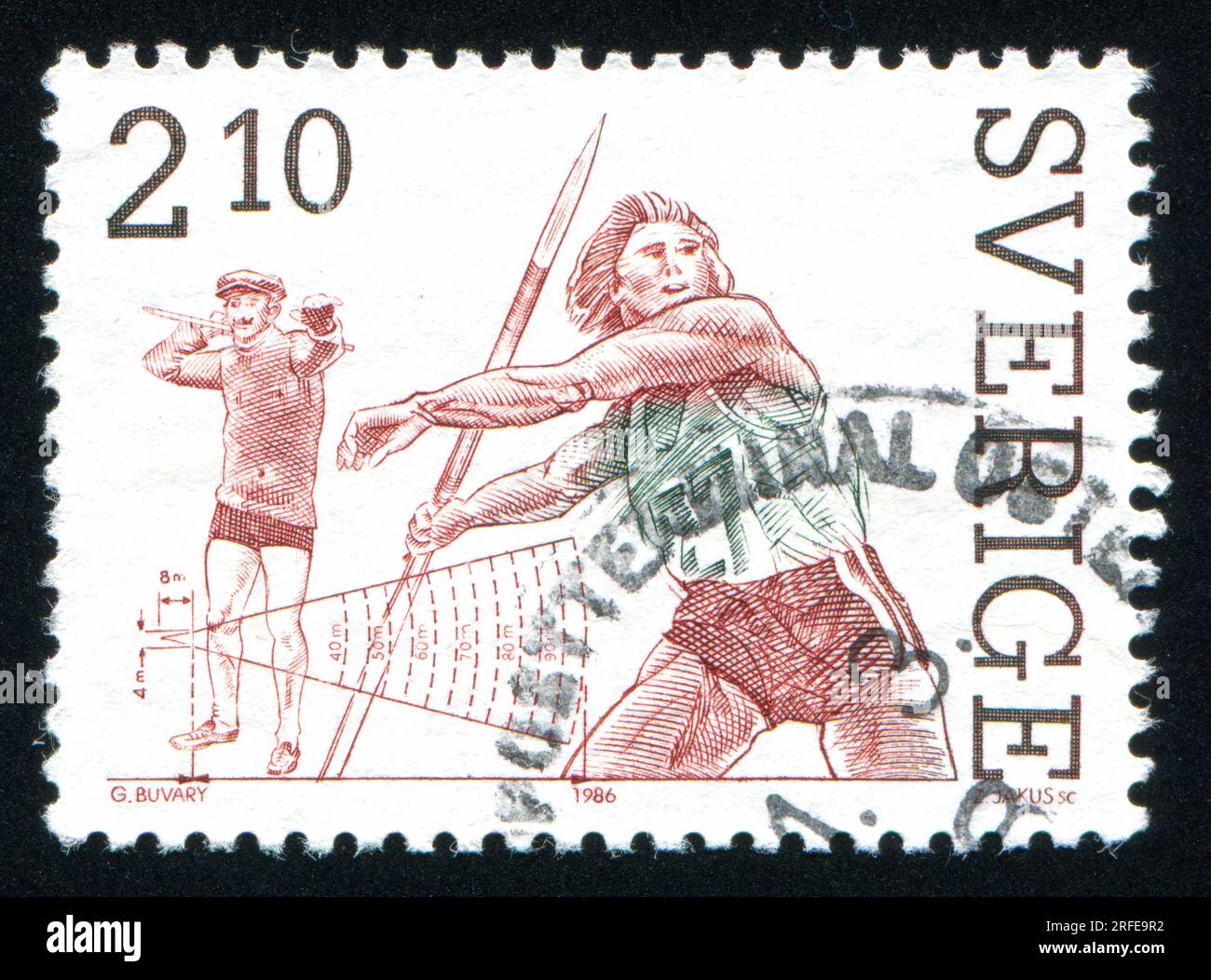 SWEDEN - CIRCA 1986: stamp printed by Sweden, shows Dag Wennlund, Eric ...