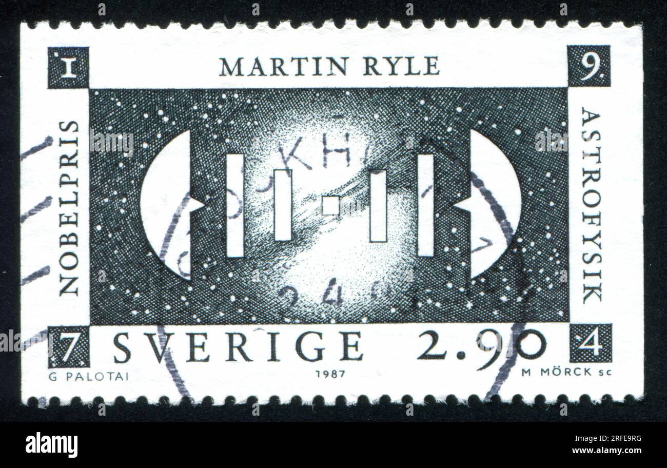 SWEDEN - CIRCA 1987: stamp printed by Sweden, shows Martin Ryle, Great ...