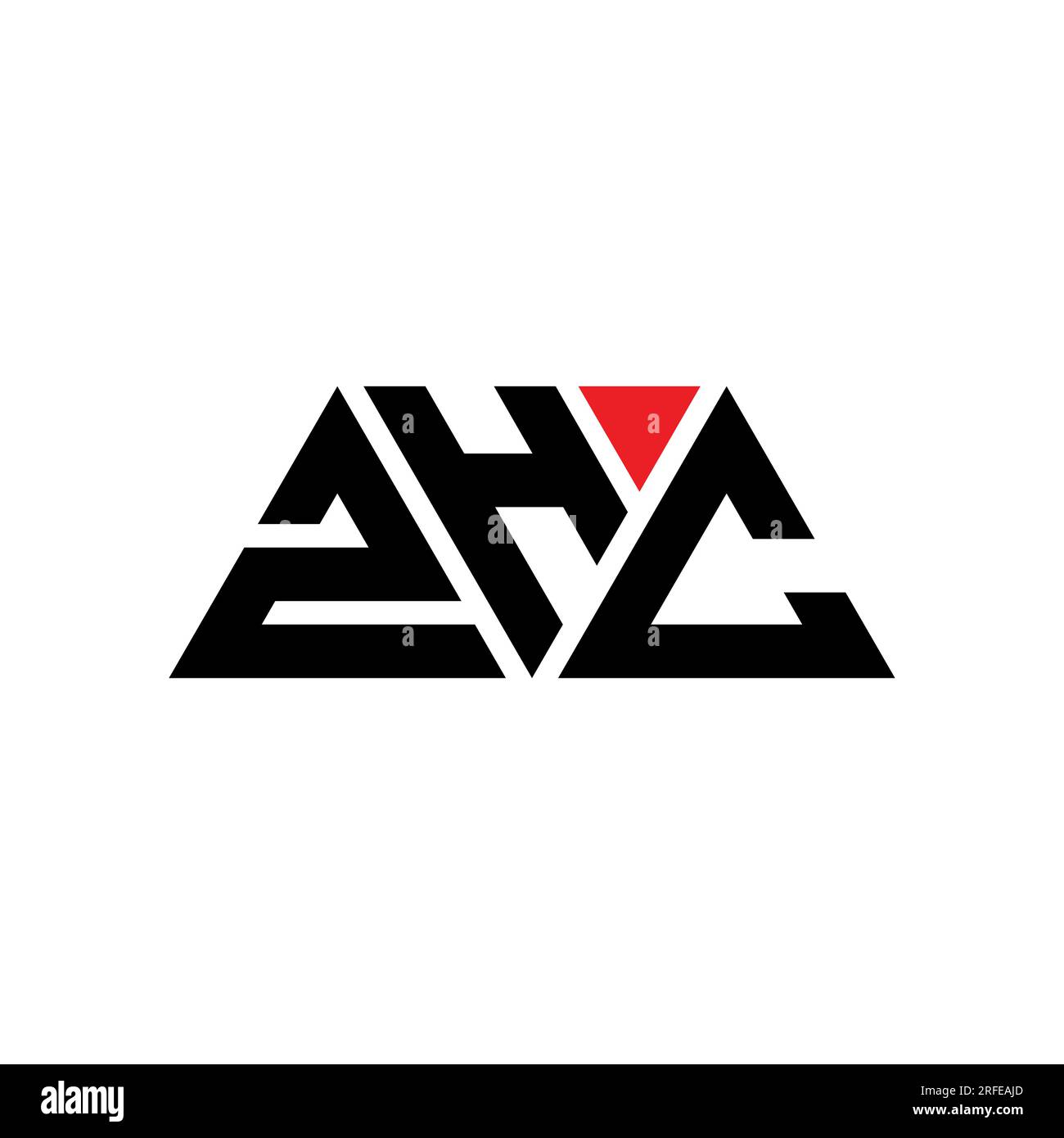 ZHC triangle letter logo design with triangle shape. ZHC triangle logo ...