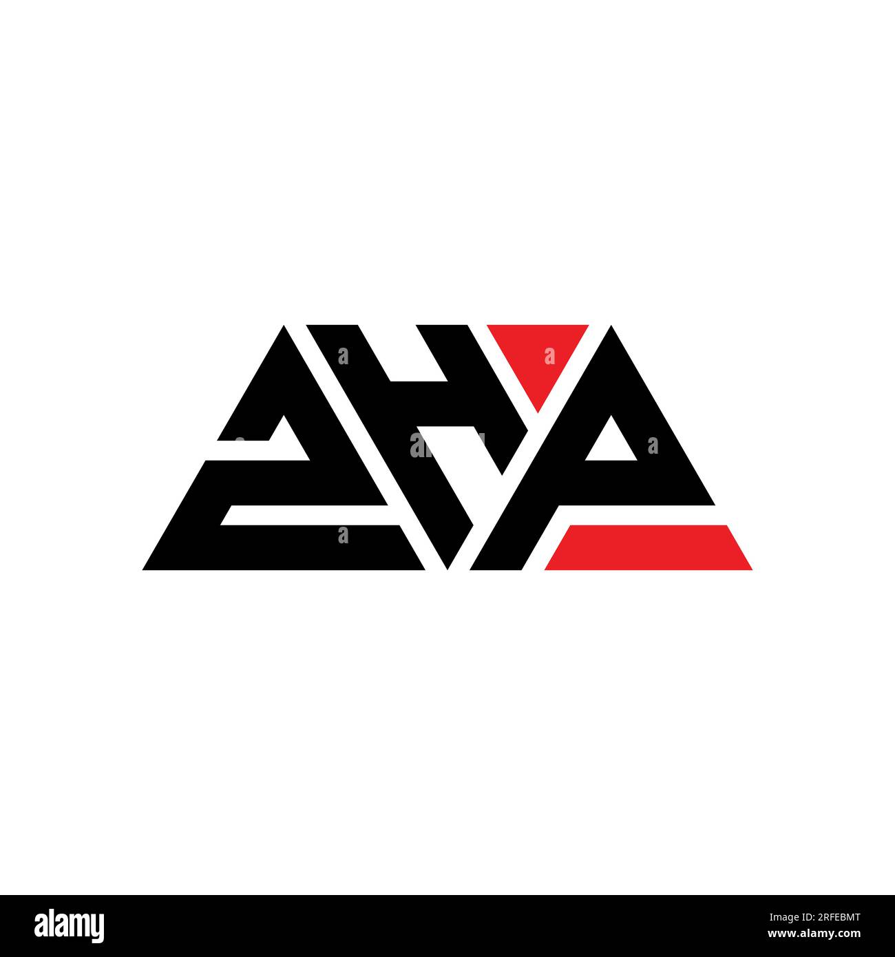 ZHP triangle letter logo design with triangle shape. ZHP triangle logo ...