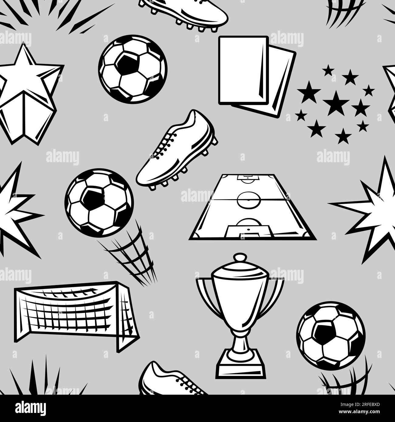 Pattern with soccer symbols. Football club illustration Stock Vector ...