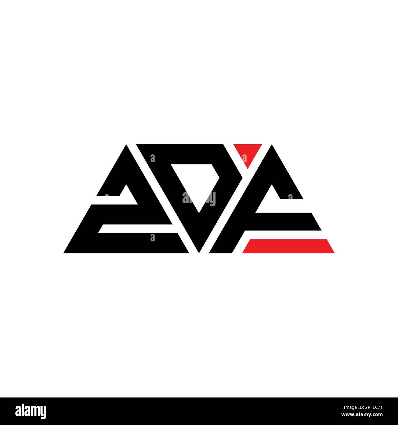 ZDF triangle letter logo design with triangle shape. ZDF triangle logo ...