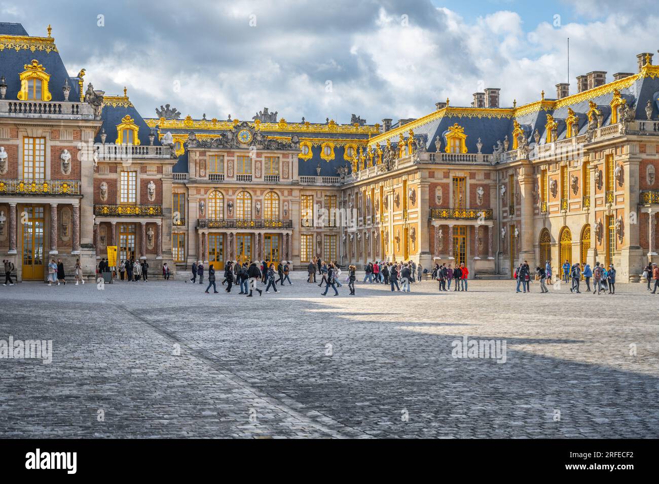 Paved Courtyard of Chateau Versailles near Paris, France Stock Photo ...