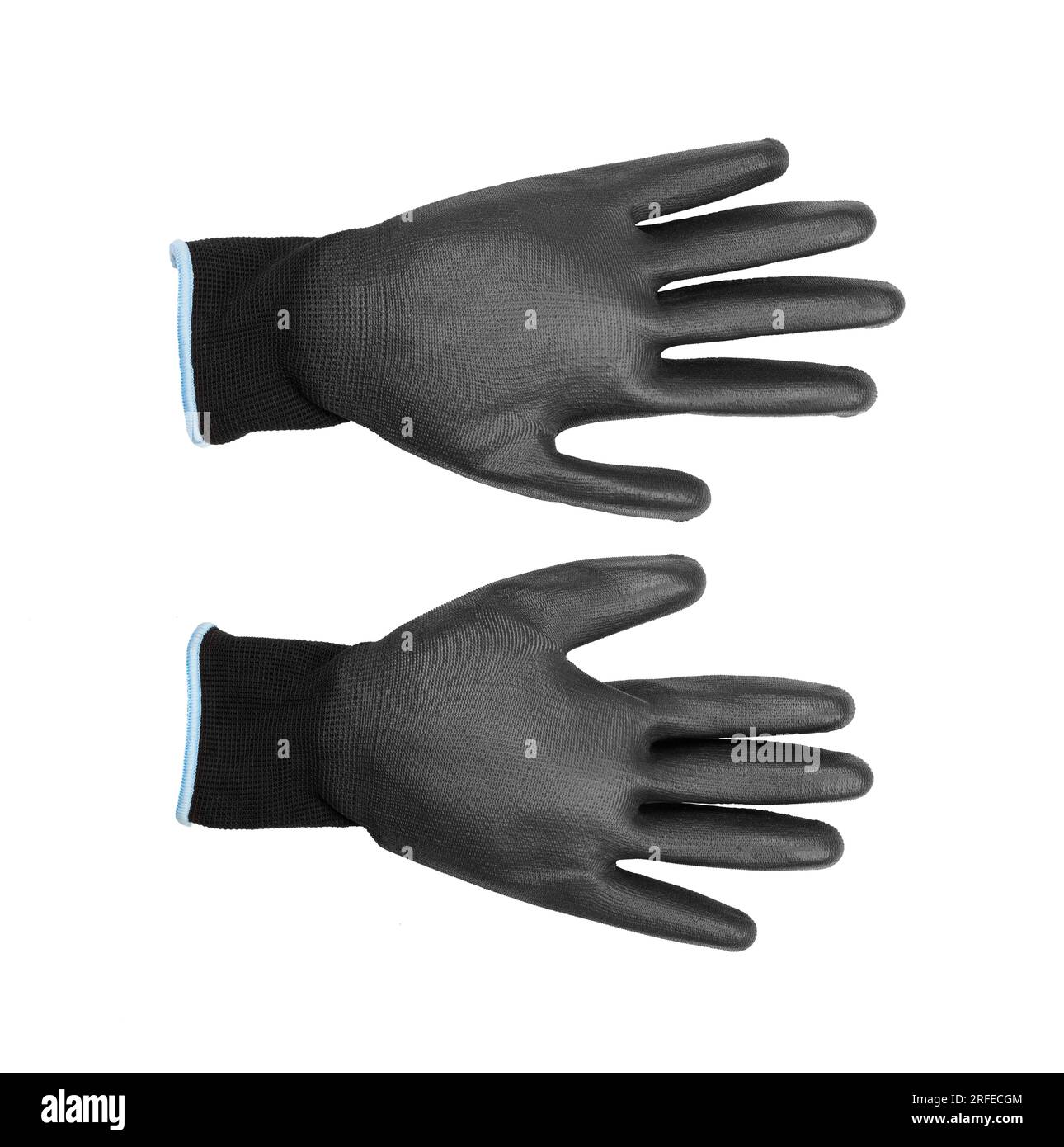 Black work gloves isolated on white background Stock Photo - Alamy