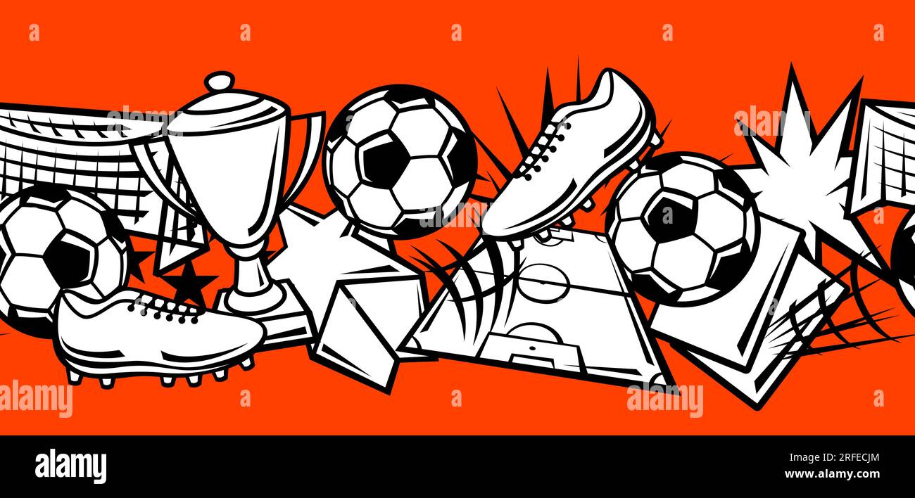 Pattern with soccer symbols. Football club illustration Stock Vector ...