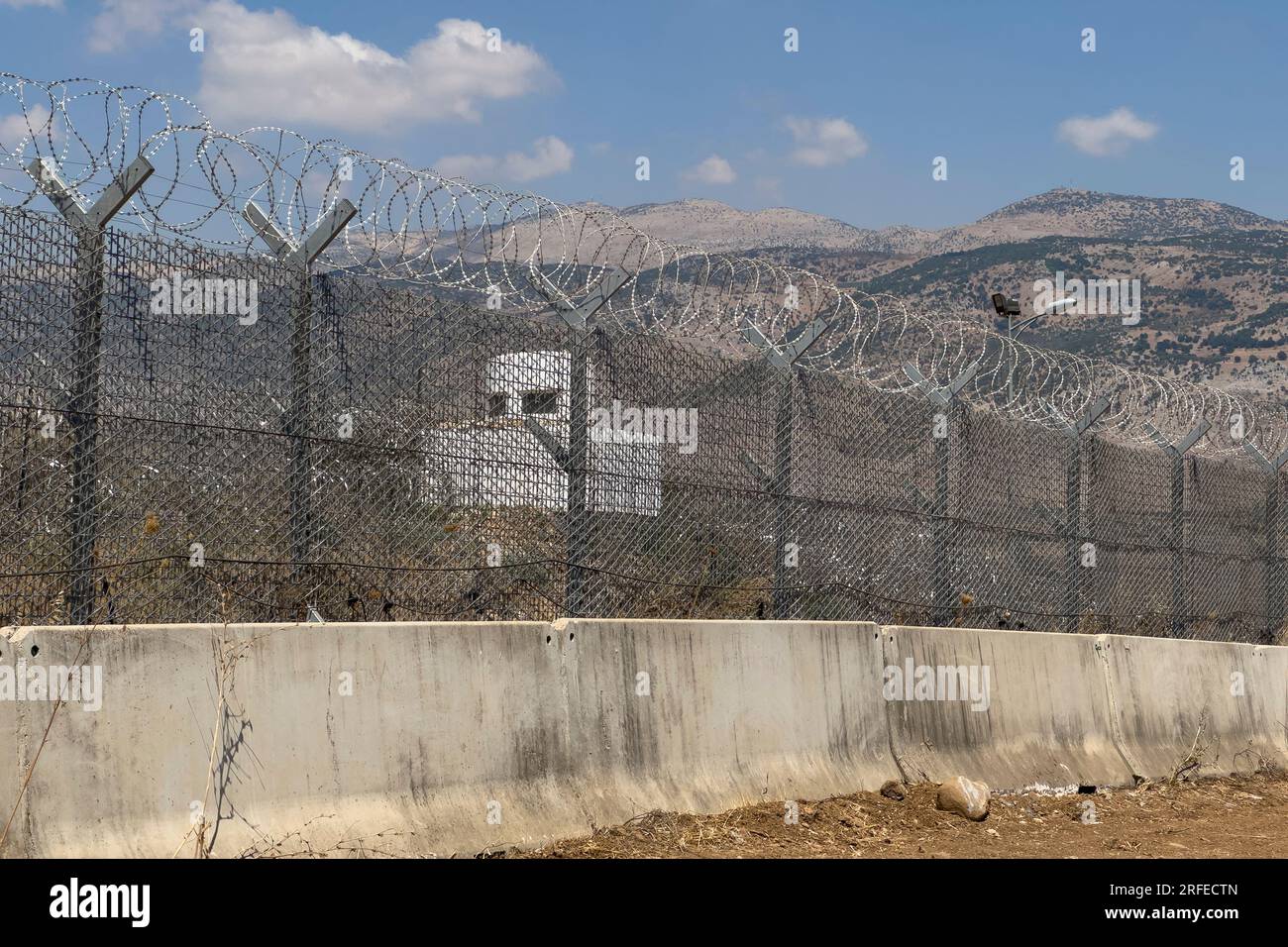 An observation tower of the UN Interim Force in Lebanon (UNIFIL) stands ...