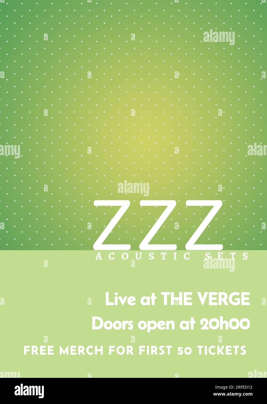 Illustration of zzz acoustic sets, live at the verge doors open to ...