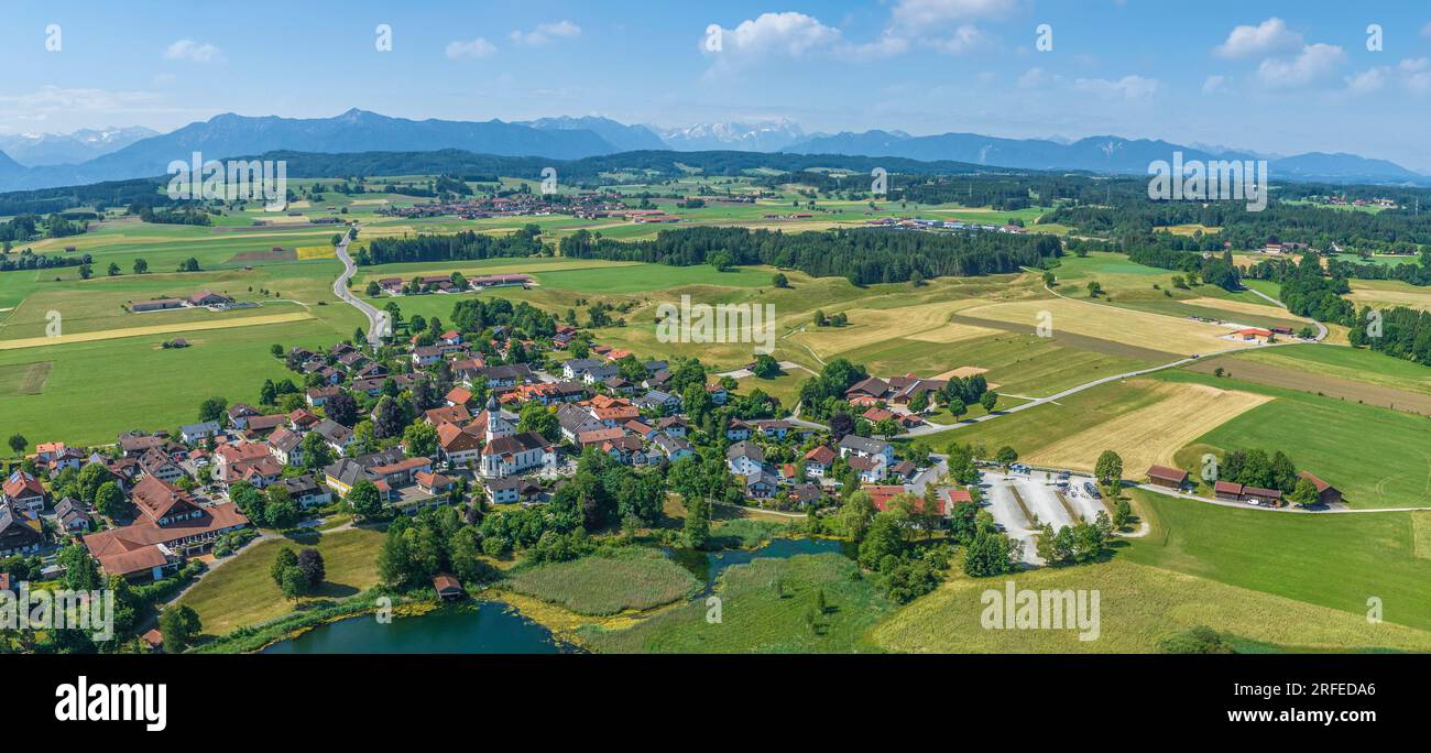 The beautiful region around Iffeldorf and the Osterseen from above ...
