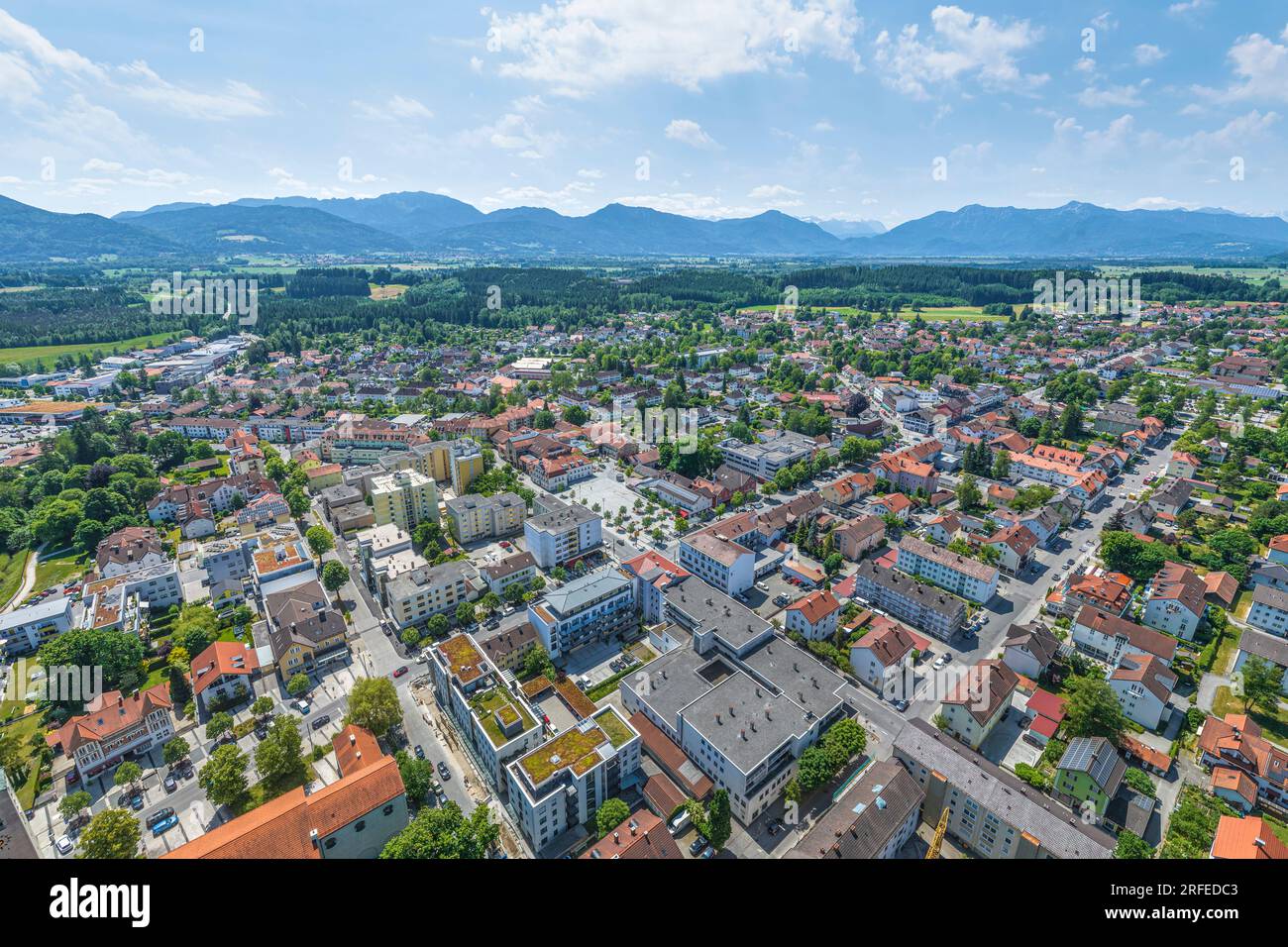 The upper bavarian town of Penzberg from above Stock Photo - Alamy