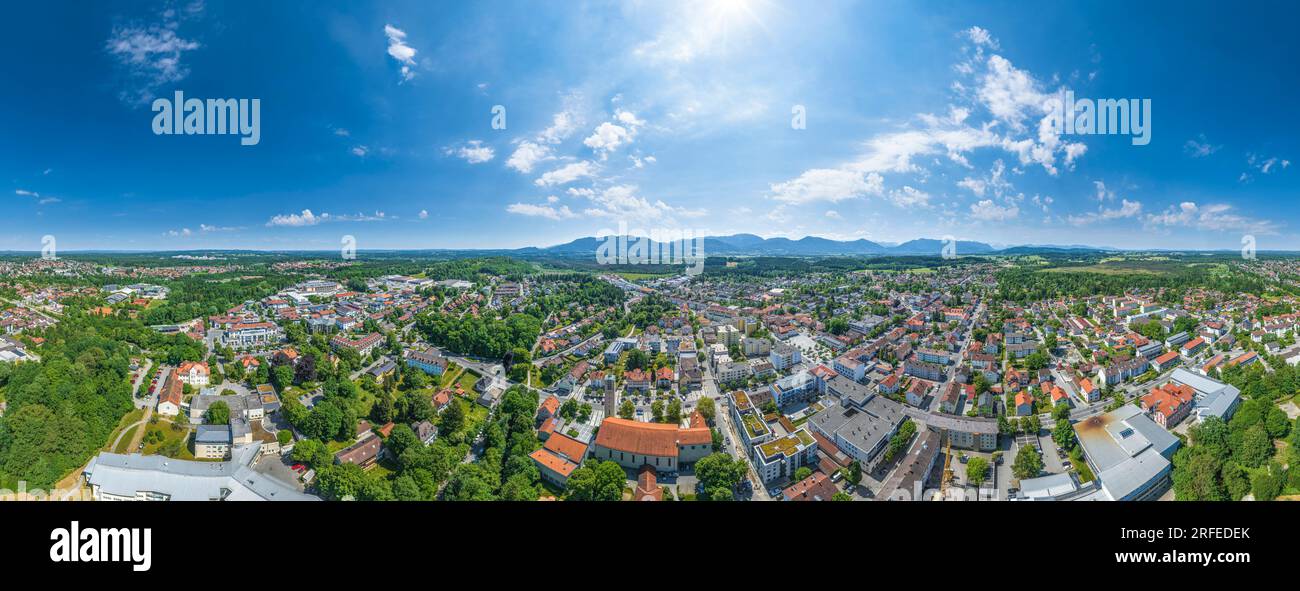 The upper bavarian town of Penzberg from above Stock Photo - Alamy