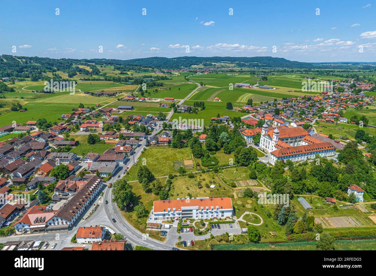 The region around Schlehdorf on Lake Kochel in bavarian upper land fron ...