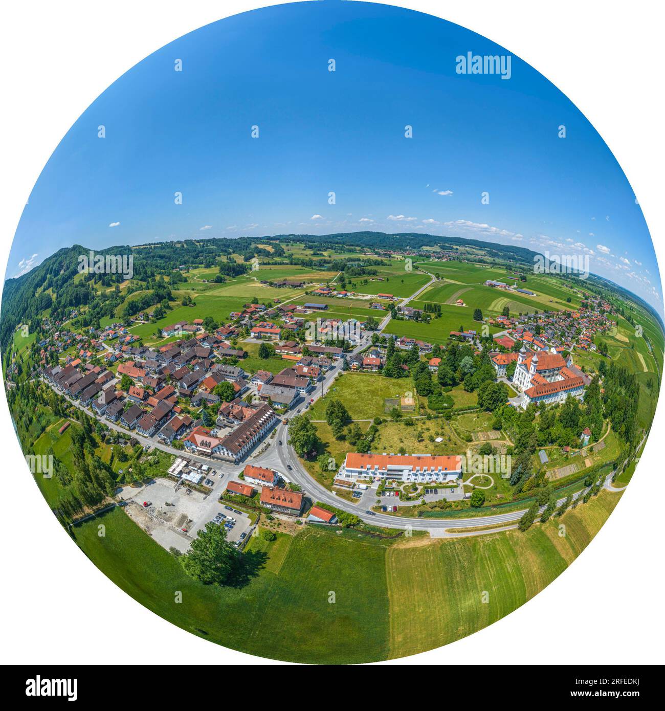 The region around Schlehdorf on Lake Kochel in bavarian upper land fron ...
