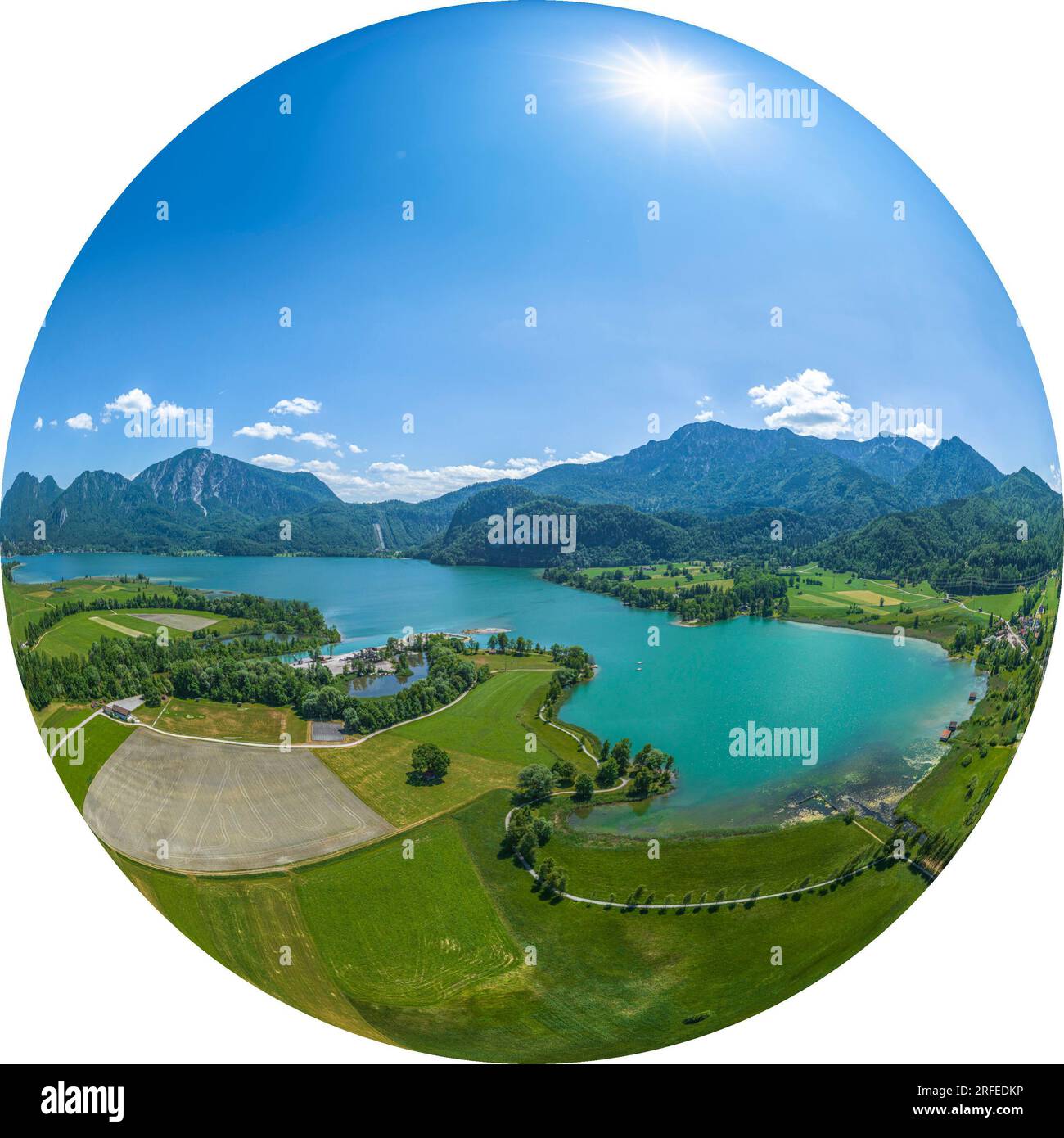 The region around Schlehdorf on Lake Kochel in bavarian upper land fron ...