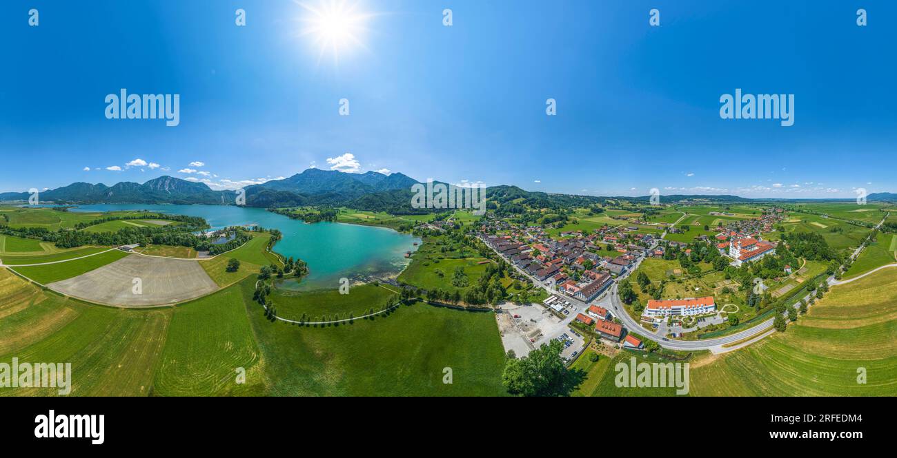 The region around Schlehdorf on Lake Kochel in bavarian upper land fron ...