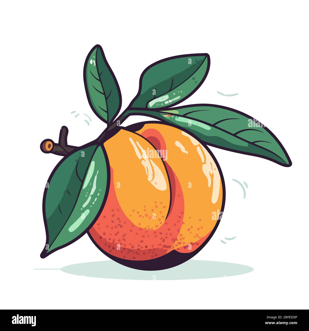 Peach isolated. Peach image in flat design. Vector illustration Stock ...