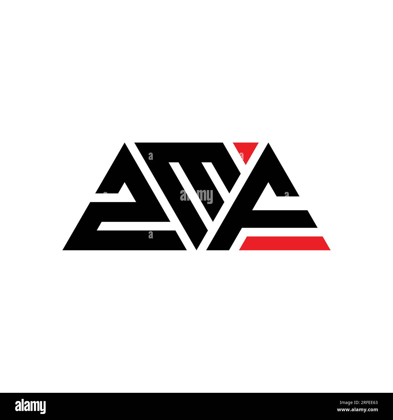 ZMF triangle letter logo design with triangle shape. ZMF triangle logo ...