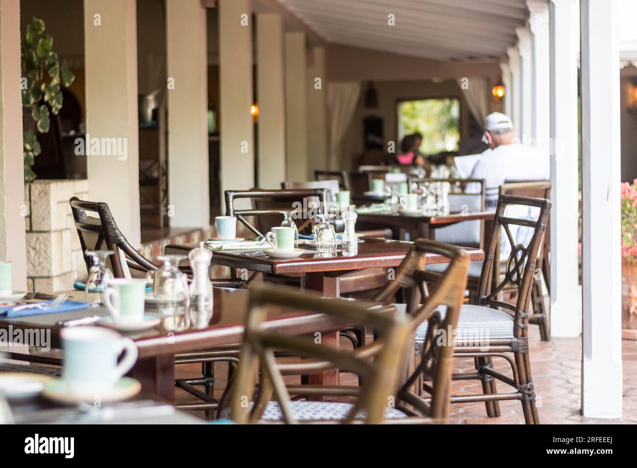 tables set in hotel restaurant Stock Photo - Alamy