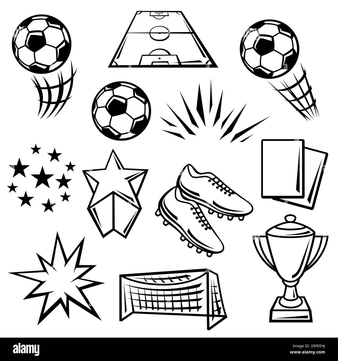 Set of soccer symbols. Football club illustration Stock Vector Image ...