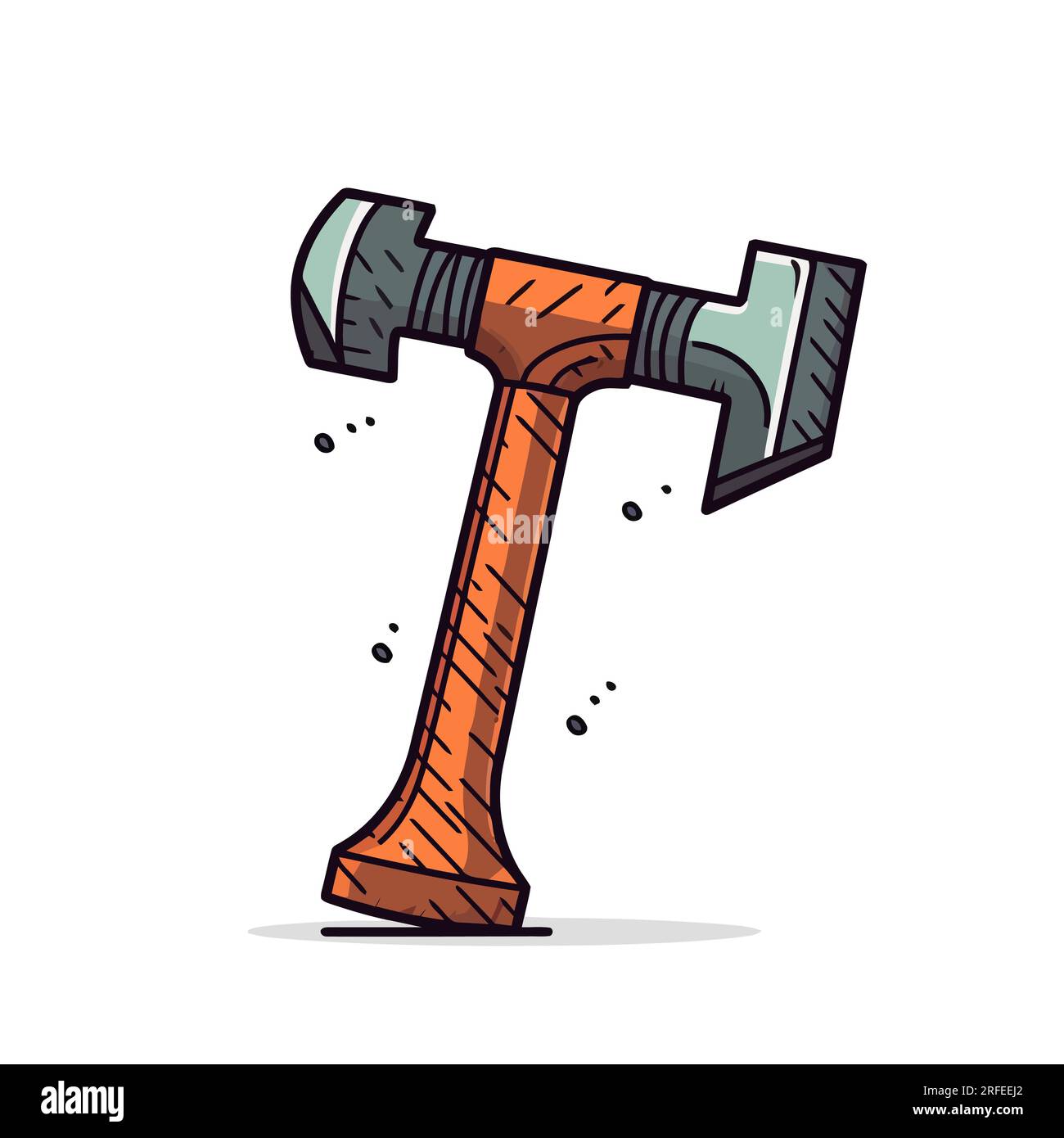 Hammer icon isolated. Image of abstract hammer. Hammer symbol in flat ...