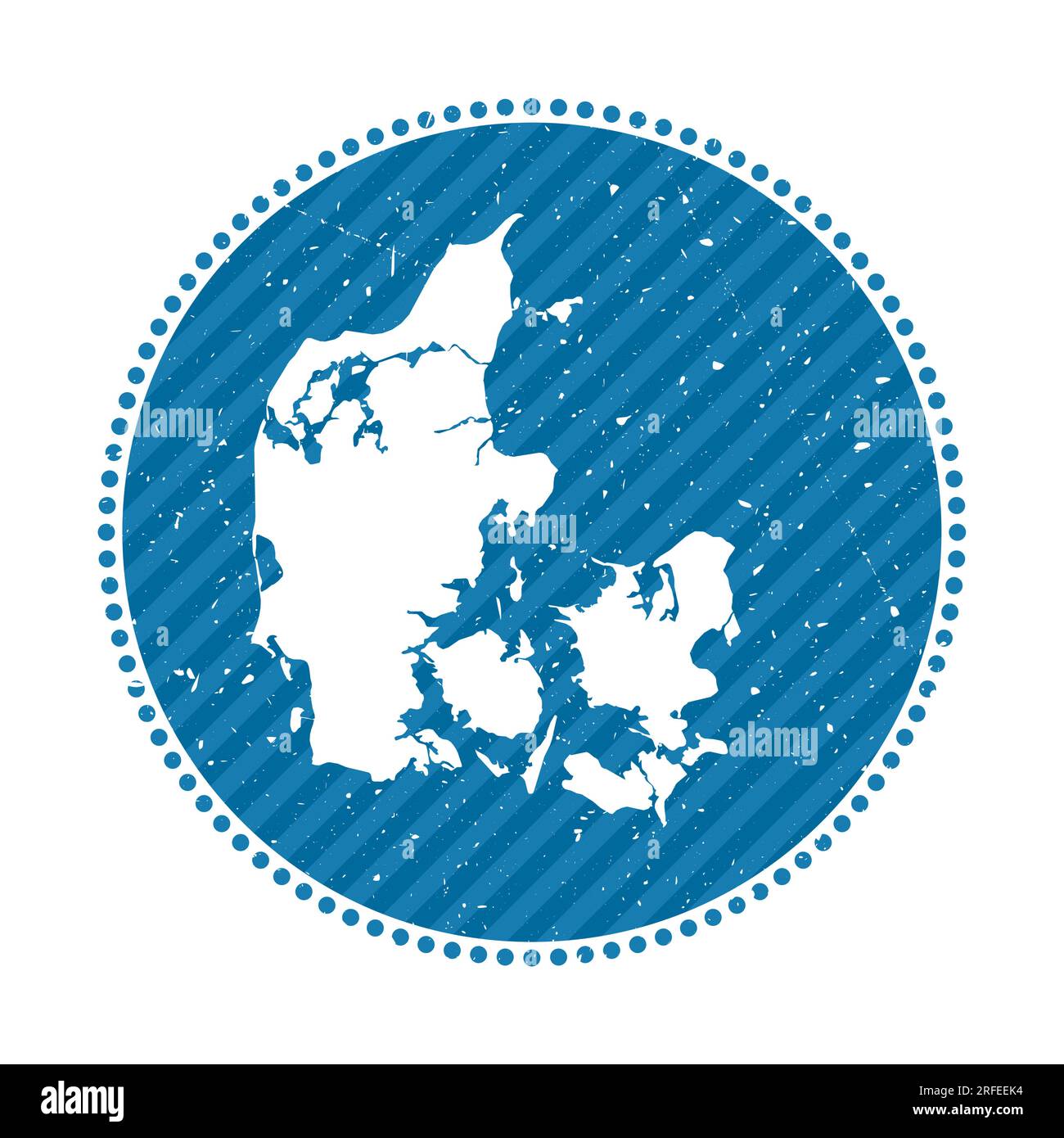 Denmark striped retro travel sticker. Badge with map of country, vector ...