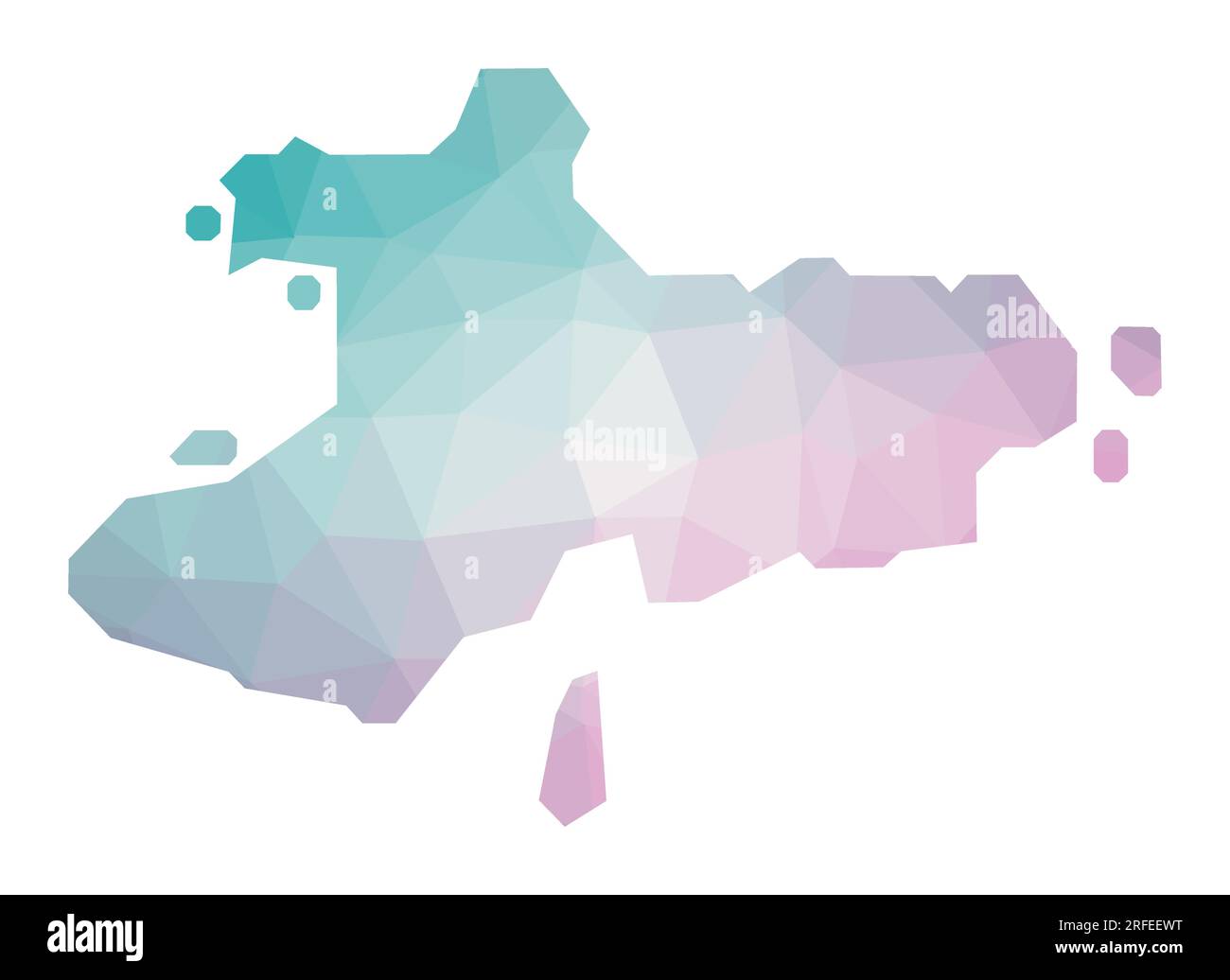 Polygonal map of Union Island. Geometric illustration of the island in ...