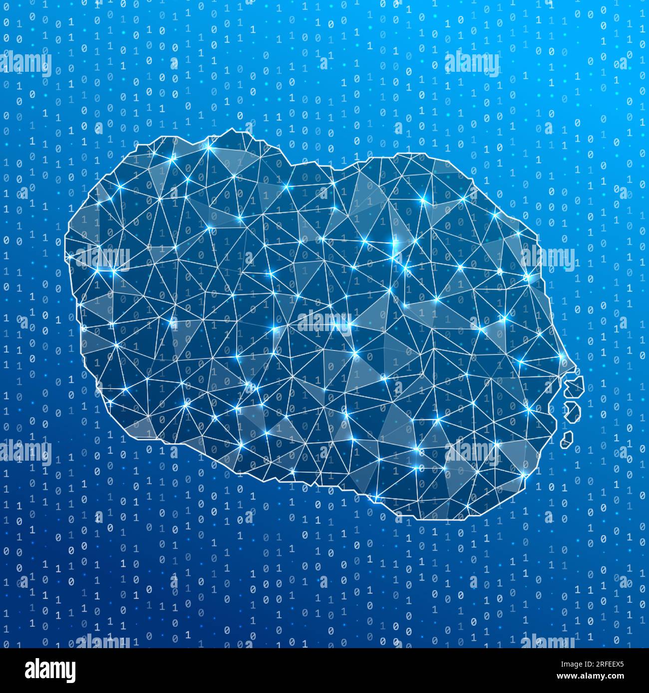 Network map of Rarotonga. Island digital connections map. Technology ...