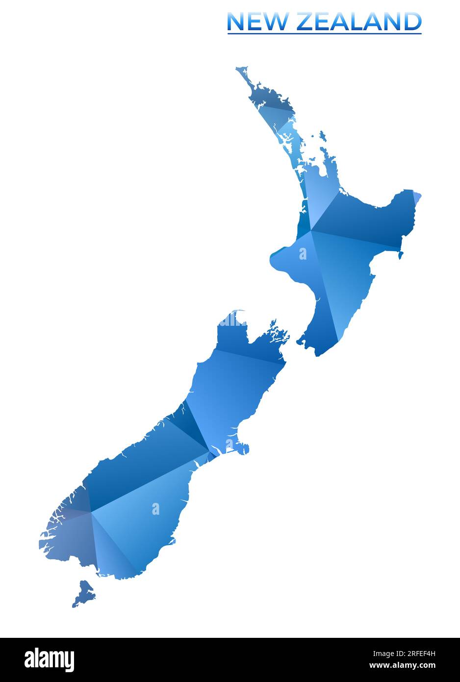 Vector polygonal New Zealand map. Vibrant geometric country in low poly ...