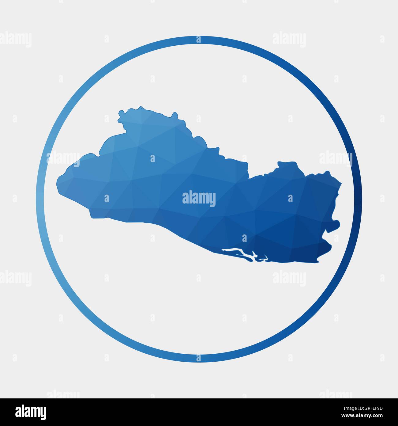 Republic of El Salvador icon. Polygonal map of the country in gradient ...