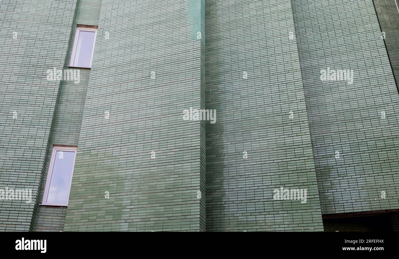 Modern architecture in the style of brutalism. Fragment of a concrete ...