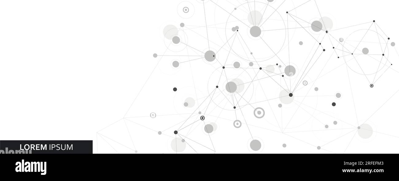 Vector lines, circle, dots connect in abstract style. Circle shape. Vector art background Stock ...