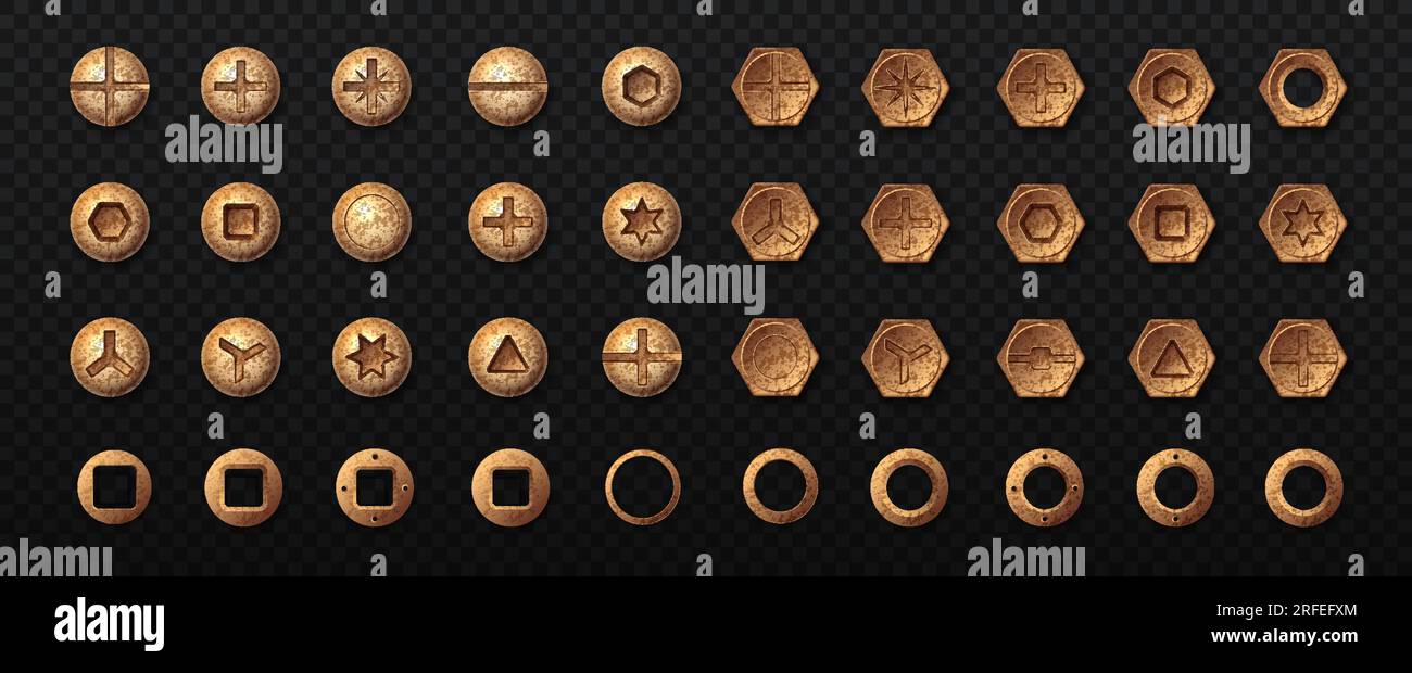 Hexagon head screw nut Stock Vector Images - Alamy