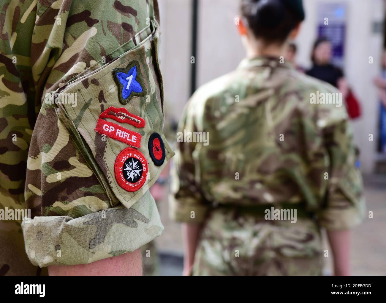 Cadet with badges at 2017 Armed Forces Day events in Banbury ...