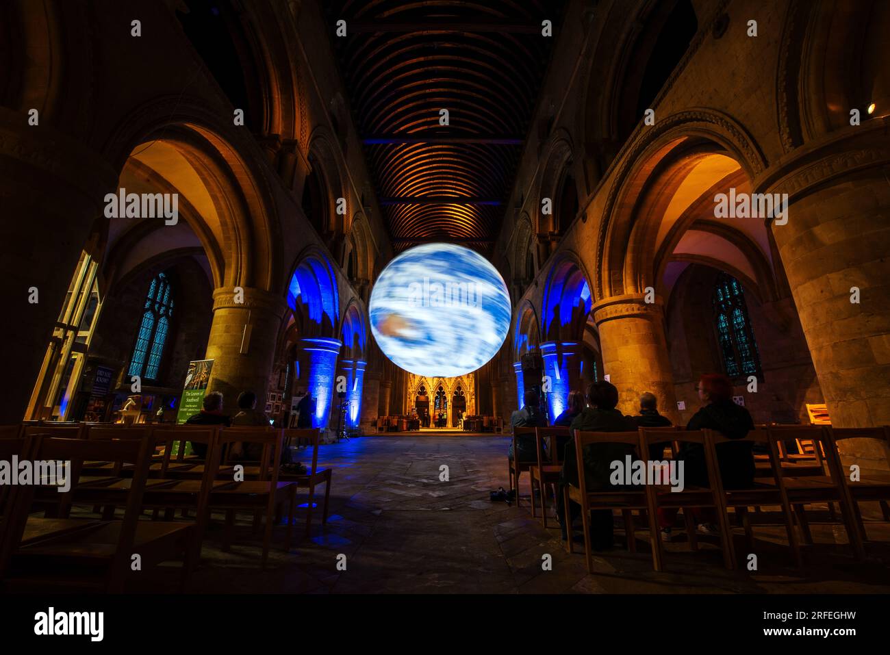 Southwell, UK. 2nd Aug 2023. Luke Jerram's 'Gaia' installation ...