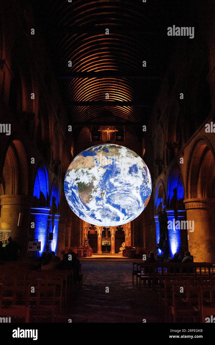 Southwell, UK. 2nd Aug 2023. Luke Jerram's 'Gaia' installation ...
