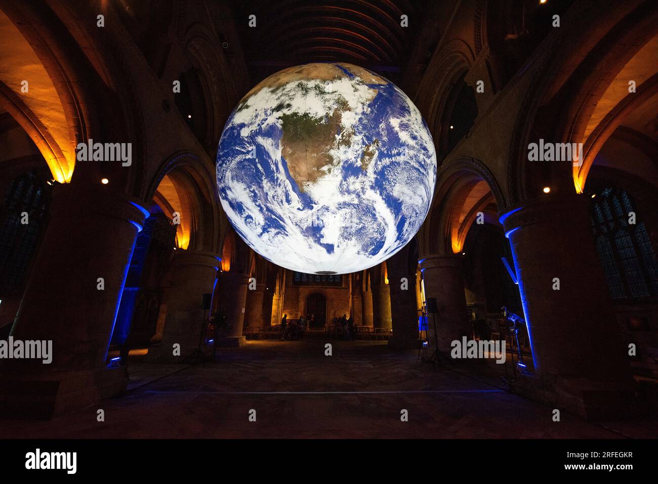 Southwell, UK. 2nd Aug 2023. Luke Jerram's 'Gaia' installation ...