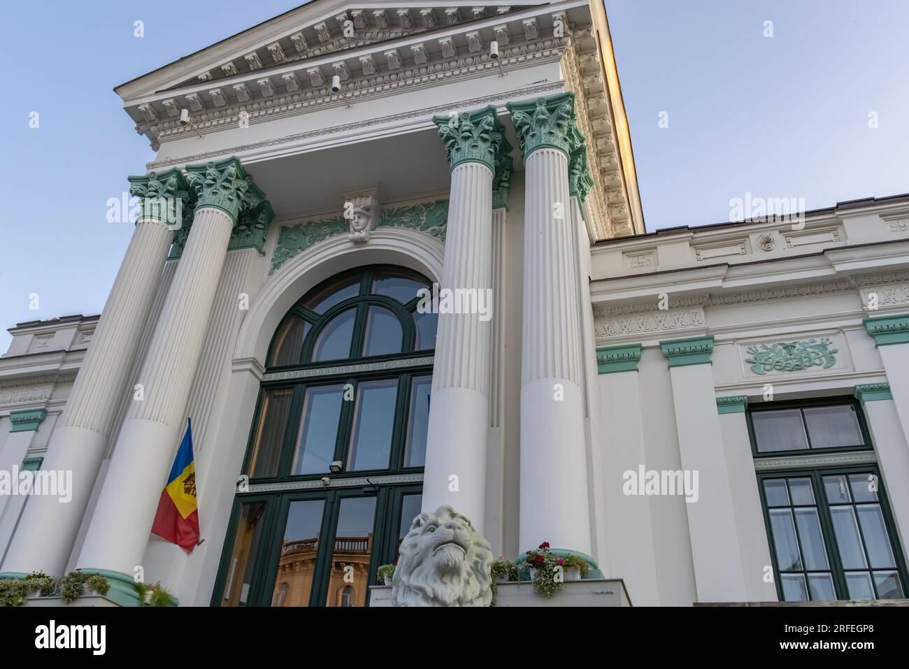 Beautiful white neoclassical building with stunning detailed ...