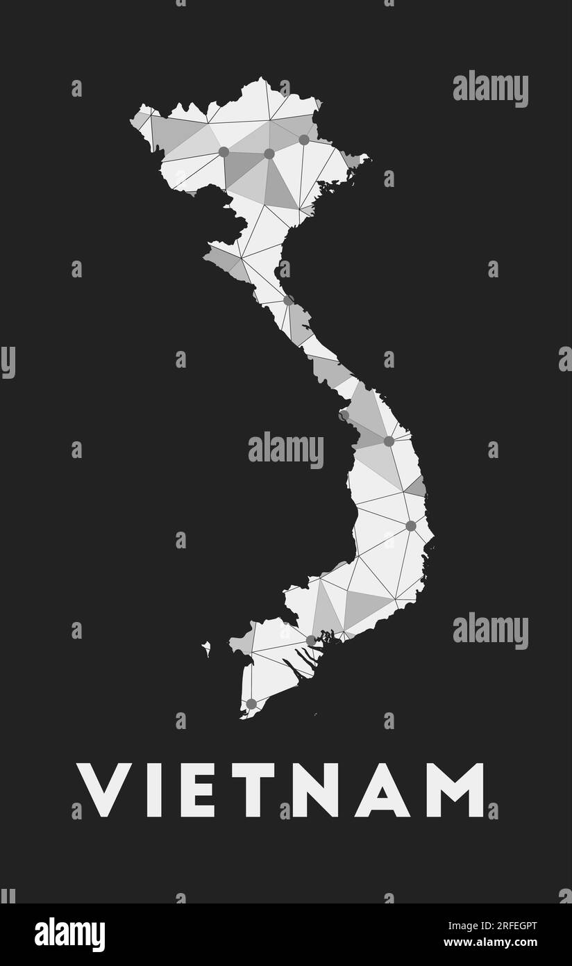 Vietnam - communication network map of country. Vietnam trendy ...