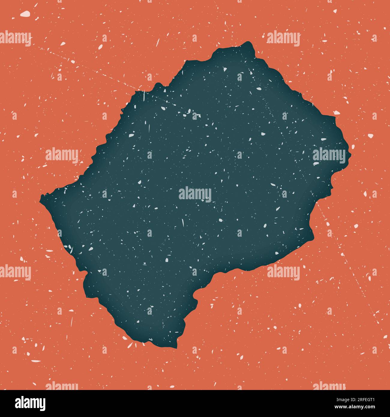 Lesotho vintage map. Grunge map of the country with distressed texture ...